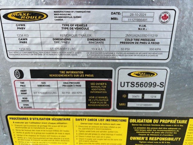 2025 Maxi-Roule 4.5 X 8 Galvanized Utility Solid Side 3K – Steinbach ...