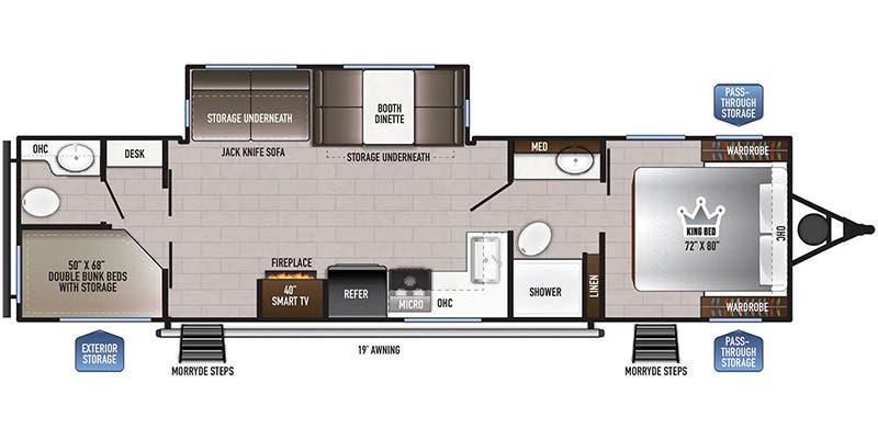 2024 East West Della Terra 300DB Bunk Model 2 Bathroom Camper Trailer ...